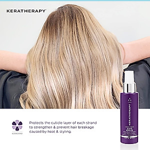 KERATHERAPY Keratin Infused Rapid Rescue Shining Shine Spray for Thermal Hair Protection, 4.2 fl. oz., 125 ml - Hair Breakage Repair Spray with Coffee Extract, Sunflower, Macadamia Oil, & Pearl Powder