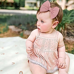 YanJie 4.5'' Bow Baby Girls Nylon Headbands Newborn Tied Bows Handmade Hair Bows Hairbands Hair Accessories for Newborn Infant Toddlers Kids 10 Pcs