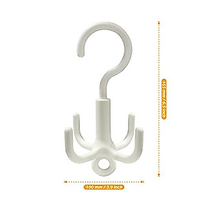 Sihuuu Belt Hanger, Twirl Tie Rack, Scarf Holder Hook for Closet with 4 Claws, 360 Degree Rotating Closet Clothes Hangers, Good for Hanging Scarf, Ties, Hats, Towels,Bags(2 PCS)