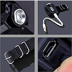 Maxbei Waterproof LED Tactical Display Rechargeable Wrist Watch Flashlight Multi Tools Outdoor Lighting for Outdoor Camping Hunting