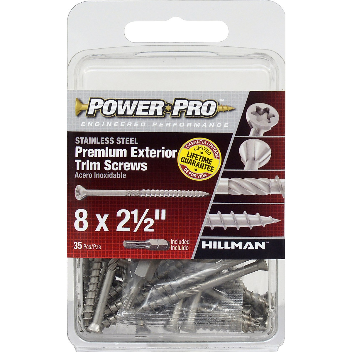HILLMAN Fasteners 42508 Trim Screw (35 Pack), 8 x 2.5