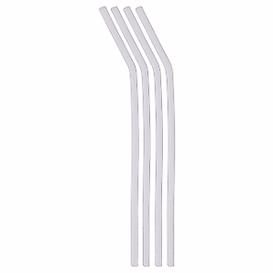 Traytastic! Clear Silicone Straws - 8 Pack, (4) Jumbo & (4) Standard Sized Drinking Straws + (2) Cleaning Brushes | Flexible Reusable Eco-Friendly
