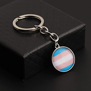 CHOORO Gay Pride Gift LGBT Keychain Rainbow Pride Keychain LGBT Jewelry Bisexual Pride Gift Transgender Pride Gift (Trans(keychain))