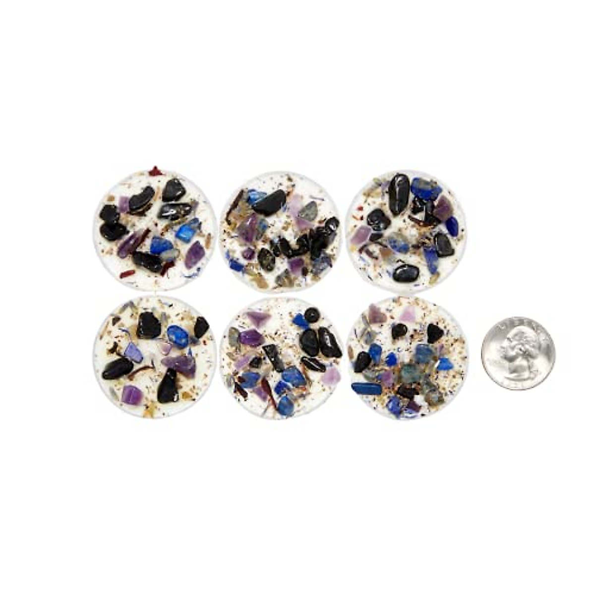 New Moon Candle by New Moon Beginnings - New Beginnings & Manifestation Candle - Dried Flower, Herb, & Crystal Candles - Aromatherapy Candles - Soy Candle - Set of 6 Tealights