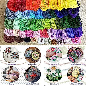 ATDAWN Rainbow Color Embroidery, Cross Stitch Threads, Bracelets, Crafts Floss, 50 Count