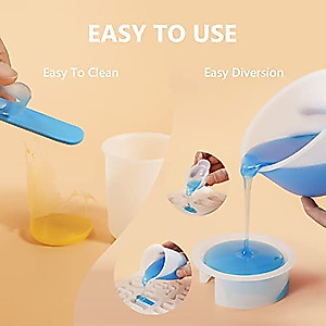 Silicone Measuring Cups for Resin, Resin Supplies with 600&100ml Silicone Cups, Resin Mixing Cups, Silicone Stir Sticks, Epoxy Mixing Cup