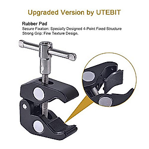 UTEBIT Magic Arm Camera Mount 11 inch Articulating Friction Arms with Super Crab Clamp for DSLR Camera Rig, Flash Light, LED Lights, LCD Monitor