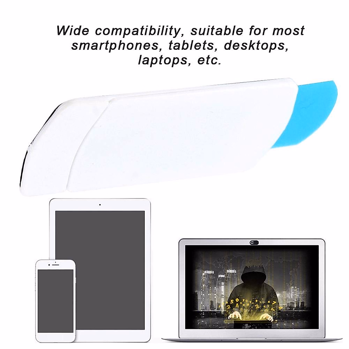 Webcam Cover Ultra Thin Plastic Lens Cap Cover Anti-hacker Privacy Security Suitable for Smartphones Tablets Desktops Laptops(white)