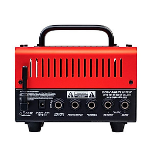 JOYO Jackman II BanTamp XL Series Mini Amp Head 20 Watt Preamp 2 Channel Hybrid Tube Guitar Amplifier with Bluetooth (Red)