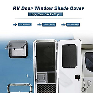 RV Door Window Shade Cover, Sun Blackout Fabric for Camper Privacy Entrance (16 x 25 inch)