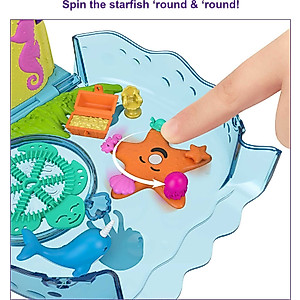 Polly Pocket Bubble Aquarium Playset with Polly & Mermaid Micro Dolls, 2 Bubble-Making Features, Bubble Solution & 18 Accessories, Pop & Swap Pieces