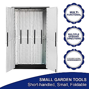 Kinying Outdoor Storage Cabinet, Vertical Storage Shed Perfect to Store Patio Furniture, Garden Tools Accessories,Bike,Beach Chairs and Lawn Mower, 4x2.5 Feet off-white-02B