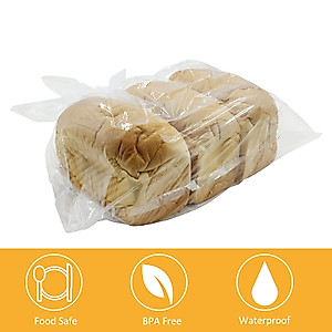 Belinlen 200 Pack 18 x 24 Inch Plastic Produce Bags Bread Loaf Bags Clear Plastic Flat Poly Bags with Twist Ties for Food, Bread, Dough, Clothes Packaging, Storage, Gift Bag(1 Mil)