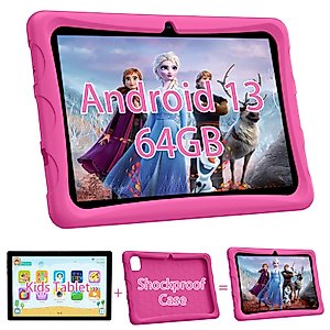 COLORROOM 2024 New 2 in 1 Tablet PC, 10inch Android 13 Tablet with Keyboard, 8GB+128GB, Case, Mouse, Stylus, Quad Core 2.0GHz, HD Touch Screen, Dual Camera, Dual Wi-Fi 6, Bluetooth, Tableta PC