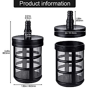 OIIKI 8PCS Black Household Hose Filters, Stainless Steel Encryption Filter, Water Pump Filter Connect with Water Line for Spring Water, Garden, Sprayers, Car Washers, Oil Pumps, Industrial Equipment