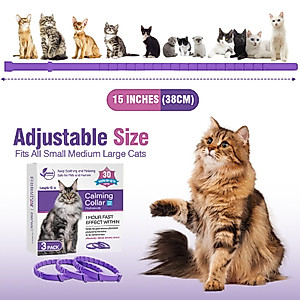 Cat Calming Collar Calming Collar for Cats 3 Pack Calming Cat Collar Relieve Stress and Anxiety Calming Collar Relax Cat Pheromone Collar Suitable for Small Medium and Large Cats Calming Cat Collars