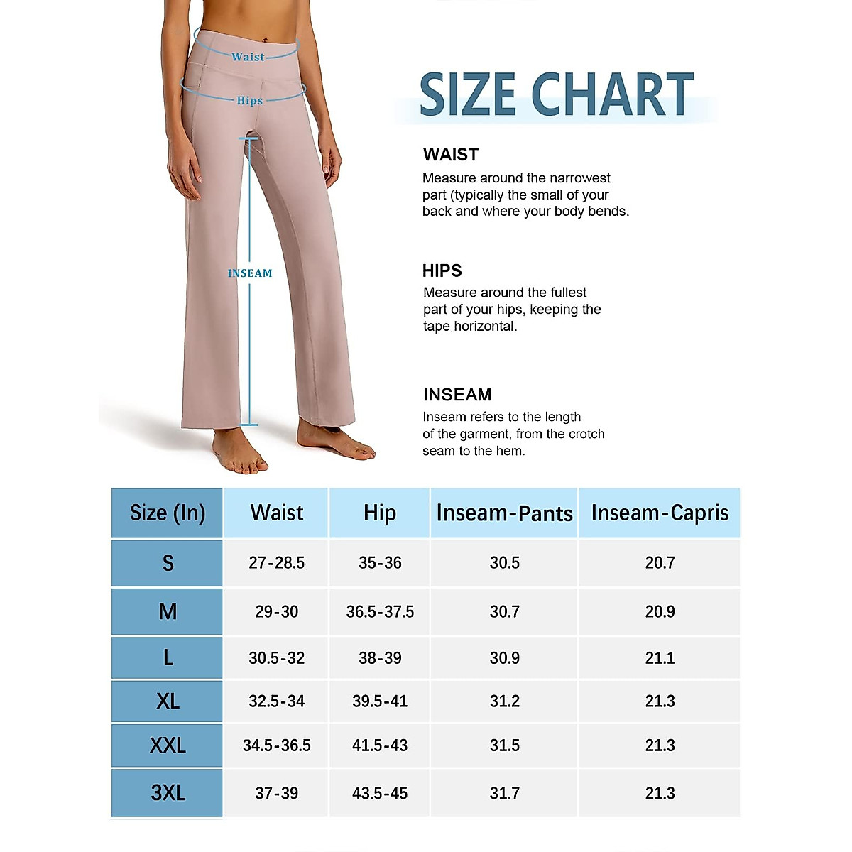 FIRST WAY Buttery Soft Women's Bootcut Yoga Pants Capris with 3 Pockets Lounge Floral Printing Full-Length, Taupe L