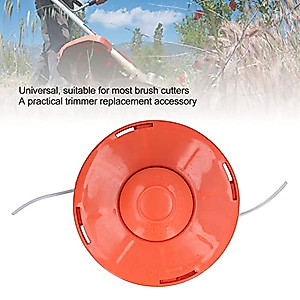 Raguso Trimmer Head Replacement, Plastic Universal String Trimmer Head Replacement M10 Bottom Thread Closely Fitting Orange for Garden Tool