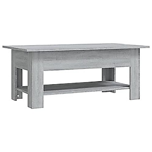 QJBSAVVA Coffee Table Gray Sonoma 40.2"x21.7"x16.5" Engineered Wood,Floor Standing Table Table for Living Room Cocktail Table Suitable for Meeting Rooms, Reception Rooms, Offices