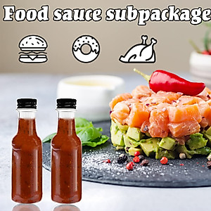 Mini Liquor Bottles,50 Pack Empty Spirit Bottles with Black Screw Cap,1.7oz Reusable Plastic Alcohol Shot Bottles with 10 Funnels for Baby Shower,Party,Weddings