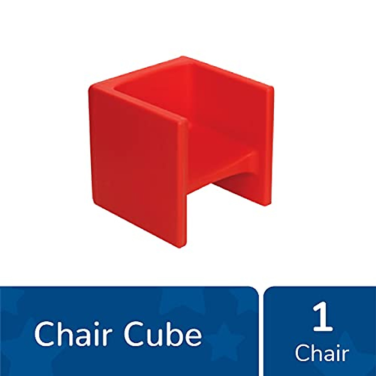 Children's Factory-CF910-008 Cube Chair for Kids, Flexible Seating Classroom Furniture for Daycare/Playroom/Homeschool, Indoor/Outdoor Toddler Chair, Red,1 set
