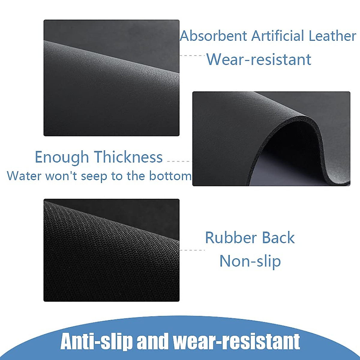 TCASH Dish Drying Mat for Kitchen Counter,24 x 16 In Kitchen Super Abosrbent Draining Mat, Non-Slip Dish Drying Pad with Rubber Backed, Hide Stain Drainer Mats for Countertop and Coffee Maker