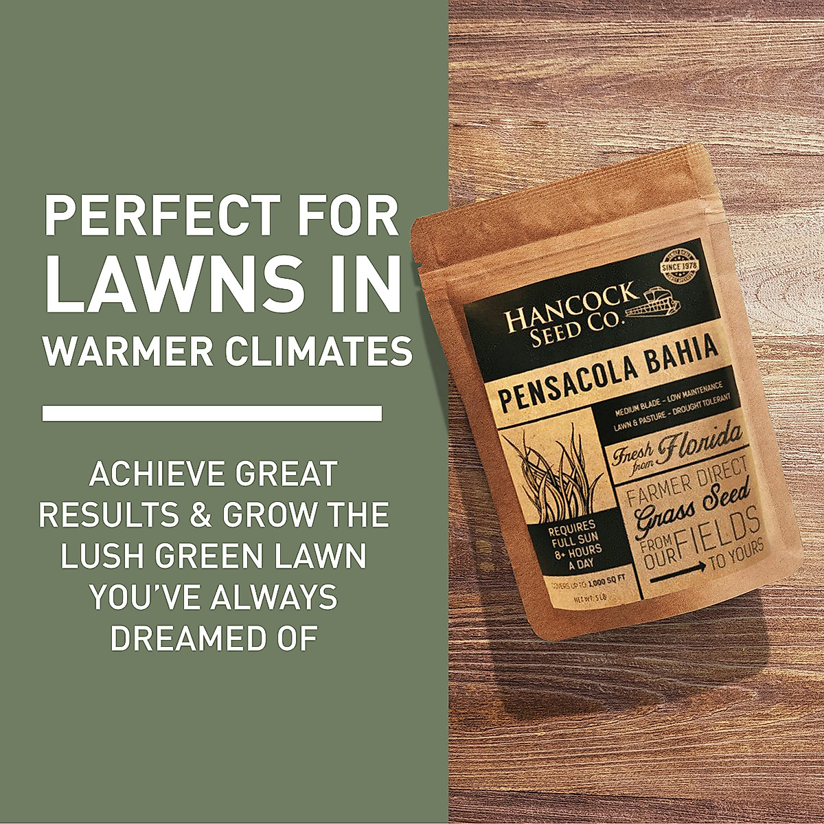 Hancock's Pensacola Bahia Grass Seed - Coated - 50 lbs.