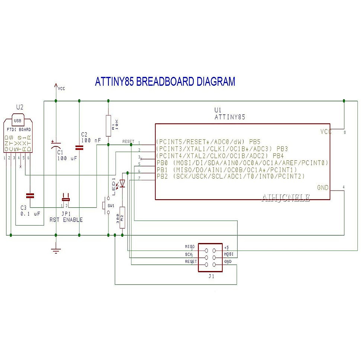 Aihjcnele Attiny85 Digispark Kickstarter USB Module Development Board Compatible IDE for Arduino General Micro USB MCU Development Module Compatible with UNO R3 PWM I2C SPI ADC I/O with Cable Wire