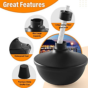 SNOGSWOG 4 Pack Metal Table Top Torches, 18oz Citronella Torches for Outside, Refillable Flame Light Torch, Decorative Tabletop Lantern for Yard, Patio, Deck, Garden, Party, Landscape