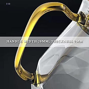 Jitejoe Glass Pitcher 61oz Large Carafe with Lid Easy Clean Heat Resistant Borosilicate Boiling Glassware Water Jug for Juice,Milk,Coffee,Ice Iced Tea,Lemonade,Cold or Hot Beverages (61oz Carafe)