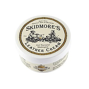 Skidmore's Original Leather Cream | 100% Natural Non Toxic Water Repellent Formula is a Cleaner and Conditioner | Repair a Horse Saddle, Riding Boots, Jacket, Gloves, Chaps, Shoes, Belt | 6 Oz