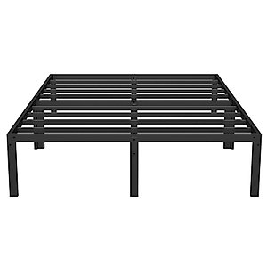 Mr IRONSTONE Full Bed Frame, 14 Inch Platform Heavy Duty Steel Full Size Bed Frame No Box Spring Needed, Metal Bed Frame with Storage, Heavy Duty Steel Slat