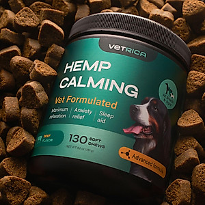 Calming Chews for Dogs - Hemp Calming Chews for Dog Anxiety Relief - Dog Calming Treats for Anxiety Relief - Calming Treats for Dogs Anxiety Relief, Stress, Separation, Storms with Hemp Seed Oil