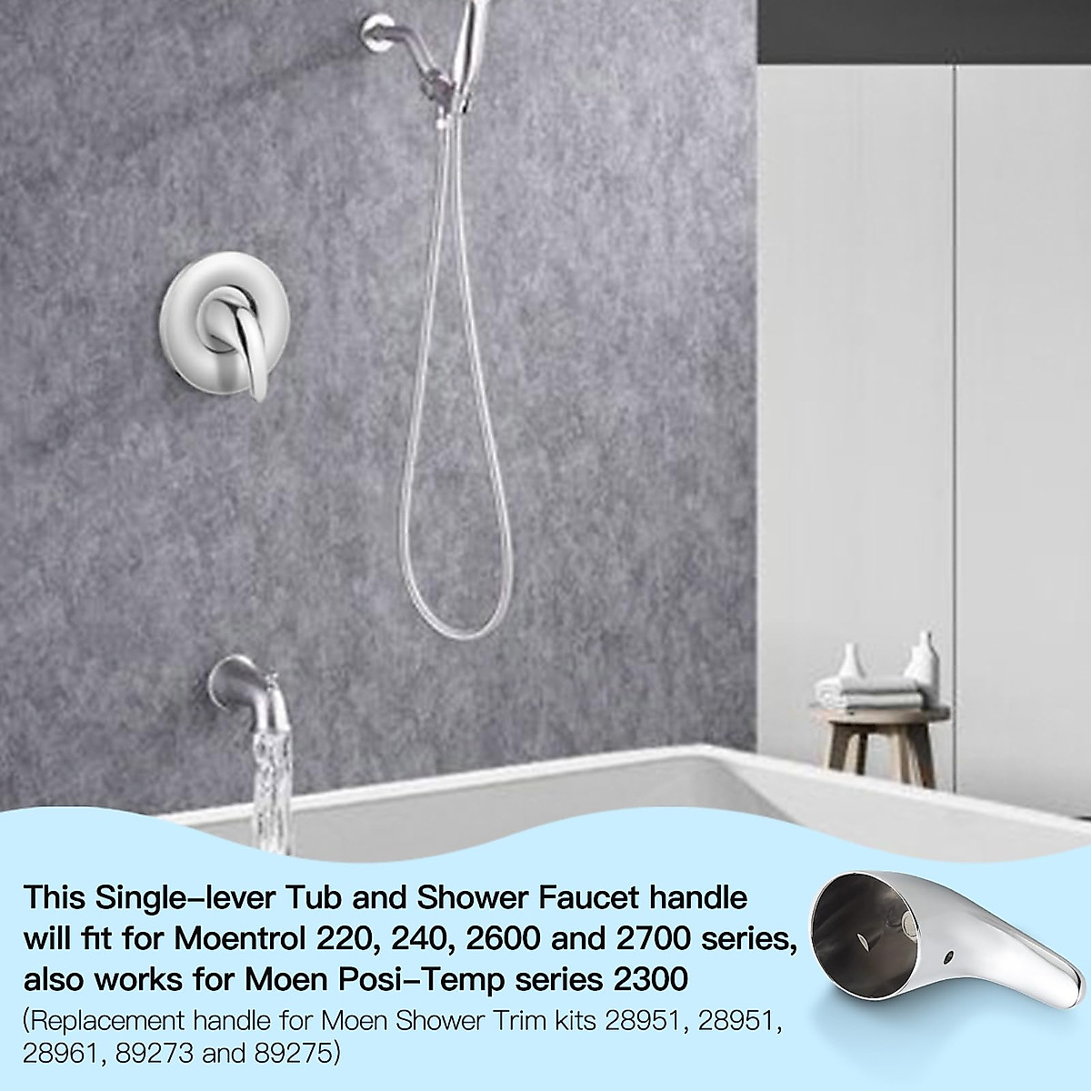 Shower Knob Replacement(100657) for Moen Lever Shower Handle, Compatible with Moen PosiTemp Valve Systems, Brushed Nickel