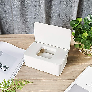 XUSHAN Baby Wipes Dispenser, Container for Wipes, Wet Wipes Box with Sealed Lid, Diaper Storage Case, Toilet Tissue Dispenser Box(White(1 PC))