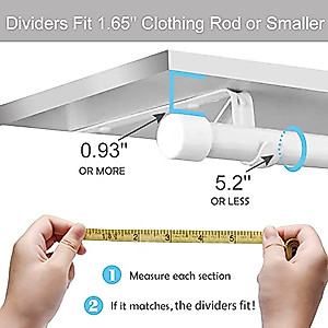 Baby Closet Dividers - Set of 10 from Newborn to Toddler and 2 Blanks with Colored Box,Baby Size Divider Fits 1.65" Rod- [White Unisex]