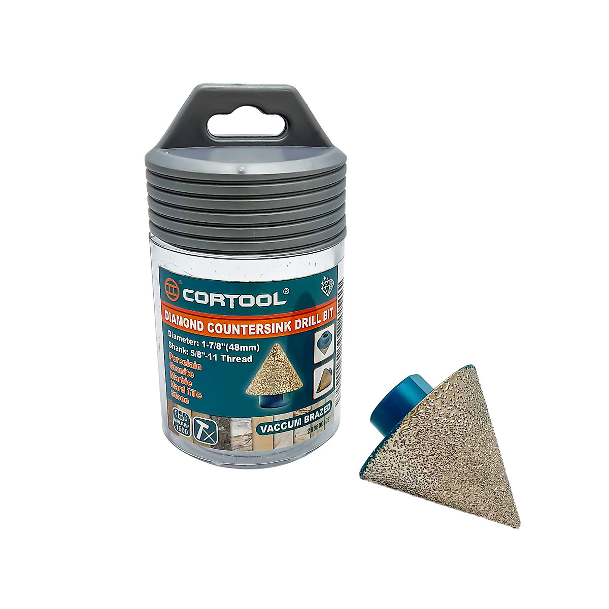 CORTOOL Core Drill Bit Arbor Adapter for Threaded Diamond Hole Saw 1/4" Quick Change Hex Shank to 5/8" 11 Male Drill Sanding Attachment Arbor Shaft Adapter