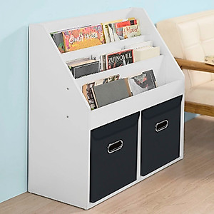 SEVENDOME Closet Organizers Fabric Storage Bins With Lids Collapsible Cube Storage Organizer Basket With Handles,Storage Boxes for Clothes Storage,Office Storage, Toys,3 Pack,（Black