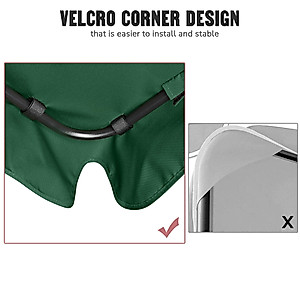 Yescom 64"x47" Deluxe Outdoor Swing Canopy Replacement UV30+ 180gsm Porch Top Cover for Patio Yard Seat Green
