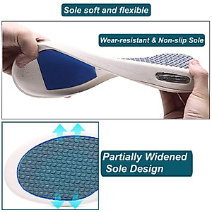 W&LESVAGO Men's Extra Wide Diabetic Edema Adjustable Slippers, Air Cushion Lightweight Walking Shoes Comfort for Elderly Indoor/Outdoor(Black Grey, 11)