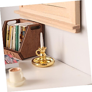 BESPORTBLE Mini Candlestick Decor Candle Holder Home Decor Doll House Candlestick Models Creative Mini Decor Mini House Decor Doll House Prop Mini Accessory Realistic Miniature Decor Alloy
