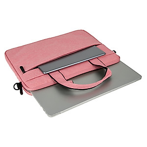 RAINYEAR 13 Inch Laptop Sleeve Shoulder Bag Compatible with MacBook 13.6" M2 A2681, 13.3 Air Pro M1/M2 A2338 A2337, 13.3" Chromebook Notebook Messenger Bag Carrying Case Briefcase for Men Women, Pink