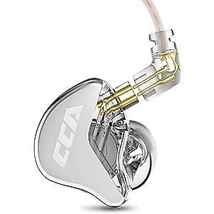 CCA CRA in Ear Monitor Headphones,1DD Driver in-Ear HiFi IEM Earphones Super Bass Earbuds Wired,Clear Sound Noise Cancelling Headphones with 2Pin IEM Cable for Singers Musician DJ Church (Transparent)