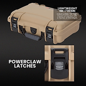 NANUK 909 Hard Case with Customizable Cubed Foam, IP67 Waterproof & Crushproof, Rugged Construction for Ultimate Protection, Made in North America – Tan (12.6” x 9” x 4.4”)