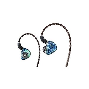 FiiO FD1 Hi-Res Earphone Wired,Beryllium-Plated 1DD,4-Stranded High-Purity Monocrystalline Copper, 0.78pin,Strong Bass(Without Mic,Blue)