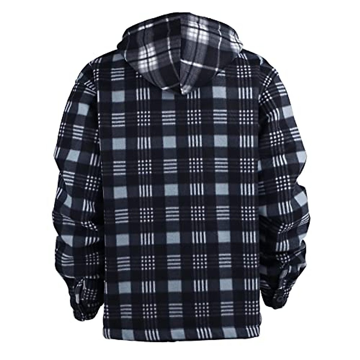 Yasumond Mens Winter Jackets Flannel Fleece Sherpa Lined Plaid Heavyweight Hooded Coats (Charcoal, XX-Large)