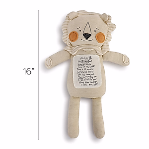 DEMDACO Brave Little Lion Tan Stripe 16 inch Polyester Plush Fabric Figure Toy