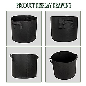 MIXGYS 12 Pack 5 Gallon Grow Bags,Grow Nursery Pots,Vegetables Bag for Flowers and Plant Garden Container,Thickened Non-Woven Pot with Handle（5Gallon 12Pack Black