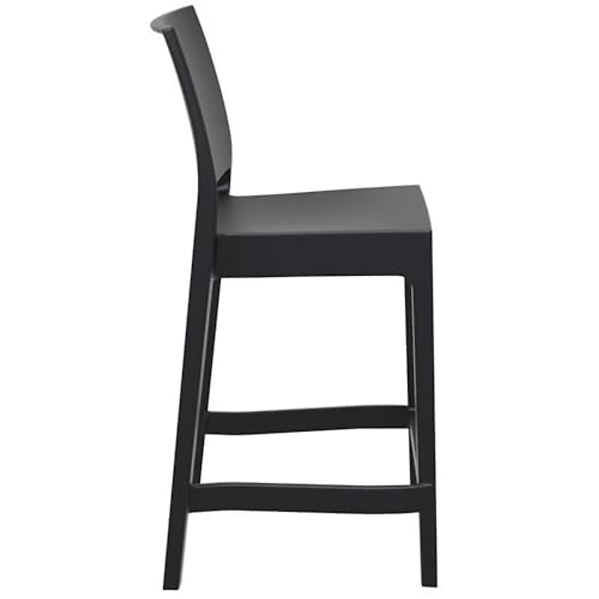 Home Square Resin 25.6" Counter Stool in Black - Set of 2