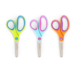 Blue Summit Supplies Kids Scissors, Student Scissors with Comfort Grip, Bulk Safety Scissors for School and Classrooms, Orange, Blue, and Pink Children Scissors, 30 Pack